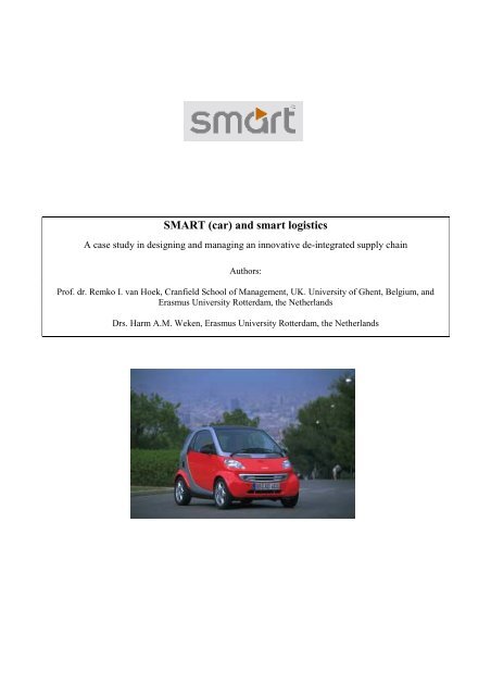 SMART (car) And smart Logistics A Case Study - ITAM