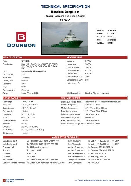 TECHNICAL SPECIFICATION - Bourbon Offshore Norway AS
