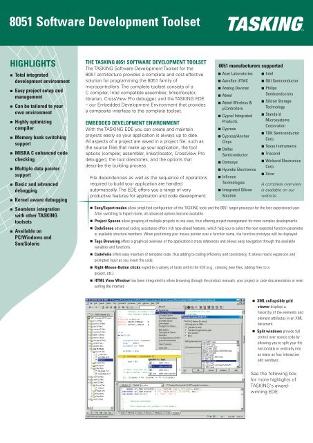 8051 Software Development Toolset - Tasking