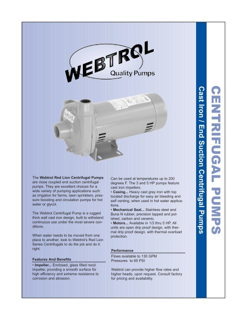 Webtrol Red Lion Centrifugal Pumps - Res-Kem Corporation