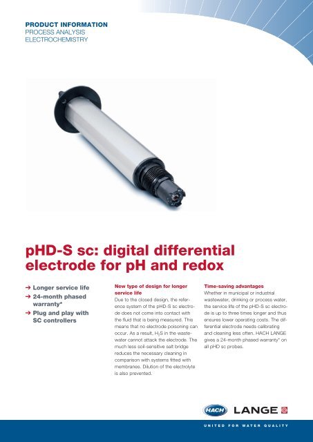pHD-S sc: digital differential electrode for pH and ... - HACH LANGE