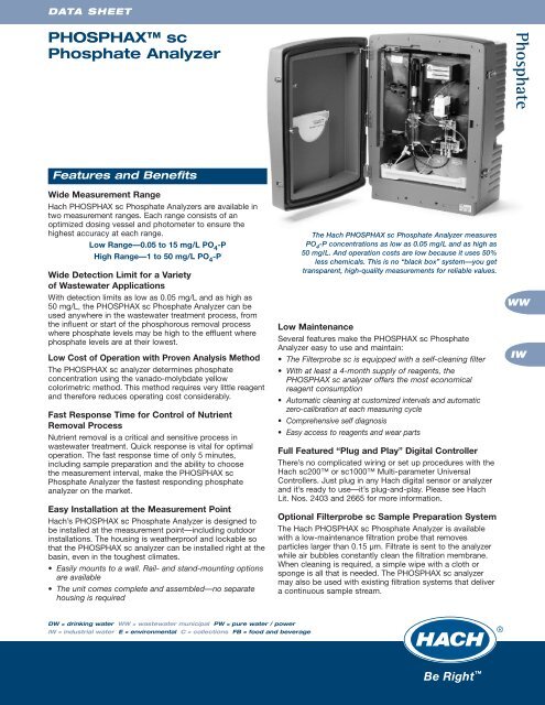 Phosphax sc Data Sheet - Hach