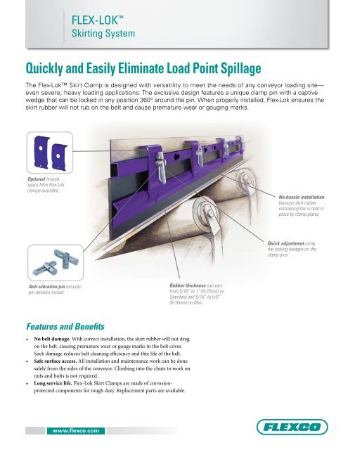 Flex-Lokâ ¢ Conveyor Skirt Clamp - Flexco