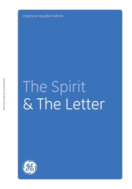 The Spirit & The Letter Download in Slovak: GE ... - General Electric