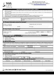 The Death Intimation cum Claim Form - ING Vysya Life Insurance