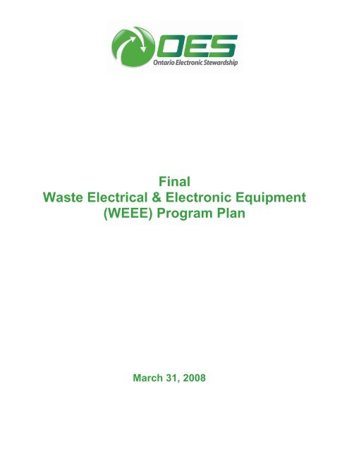 (WEEE) Program Plan - Ontario Electronic Stewardship