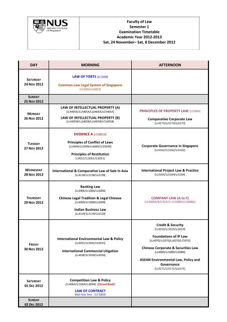 NATIONAL UNIVERSITY OF SINGAPORE - Faculty of Law ...