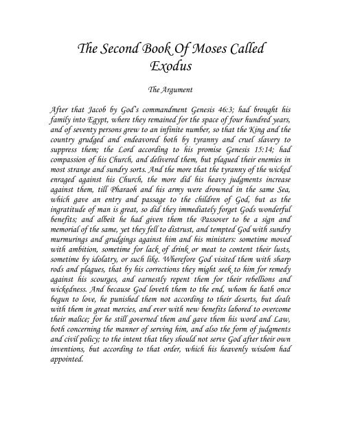 Book Of Moses Exodus