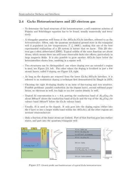 2.4 GaAs Heterostructures and 2D electron gas
