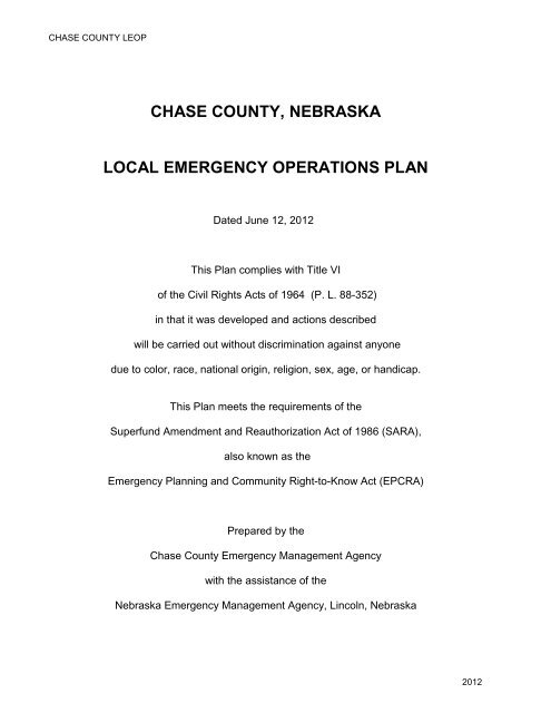 Chase County LEOP - Nebraska Emergency Management Agency ...