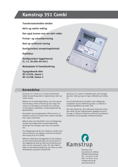 Kamstrup 351 Combi - Kamstrup A/S