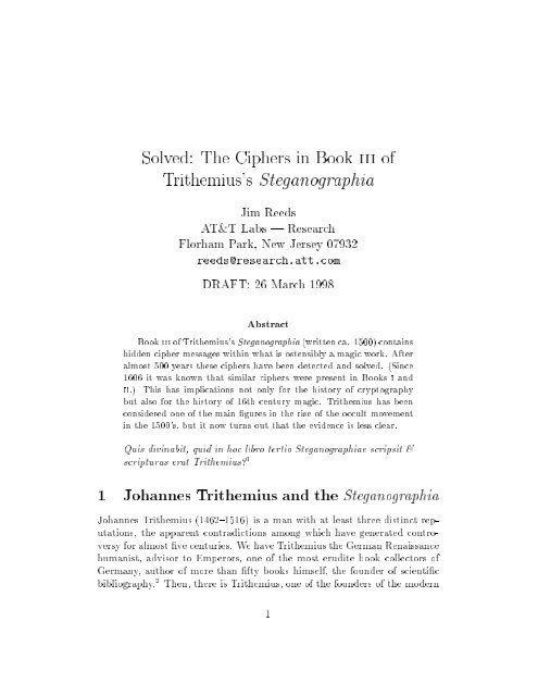 Solved: The Ciphers in Book III of Trithemius's Steganographia
