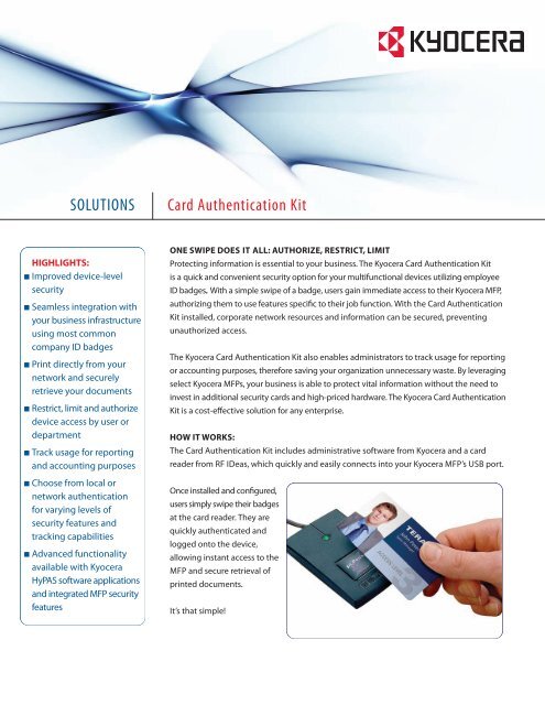 Card Authentication Kit SOLUTIONS