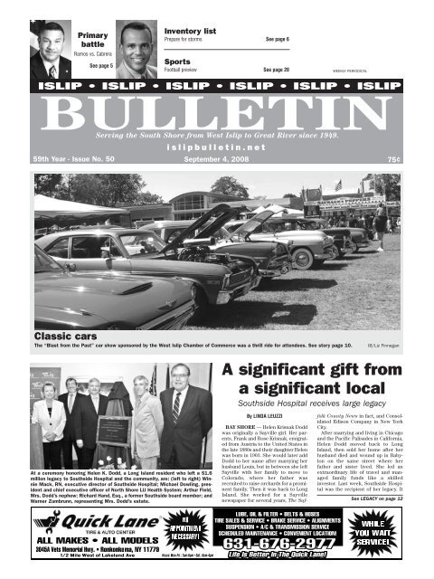 A significant gift from a significant local - Islip Bulletin