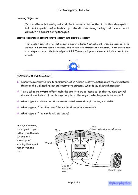 download a worksheet - Cyberphysics