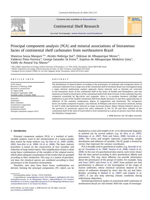 Principal component analysis (PCA) and mineral ... - ResearchGate