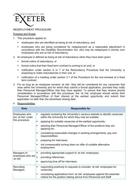 REDEPLOYMENT PROCEDURE Purpose and Scope 1. This ...