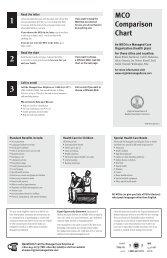 MCO Comparison Chart Maryland's Primary Adult Care (PAC ...