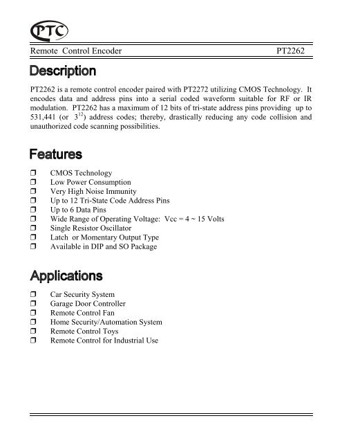 Remote Control Encoder PT2262 - Elechouse