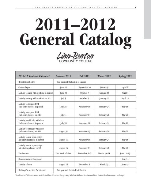 2011â 2012 General Catalog - LBCC Paperless Office - Linn-Benton ...