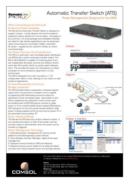 Automatic Transfer Switch (ATS) - Comsol