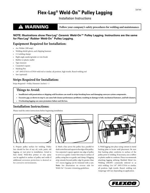 Flex-LagÂ® Weld-Onâ ¢ Pulley Lagging - Flexco