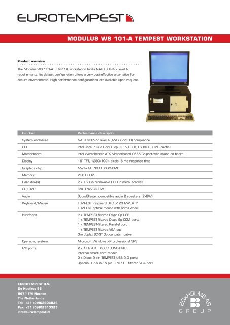 EUROTEMPEST catalogue