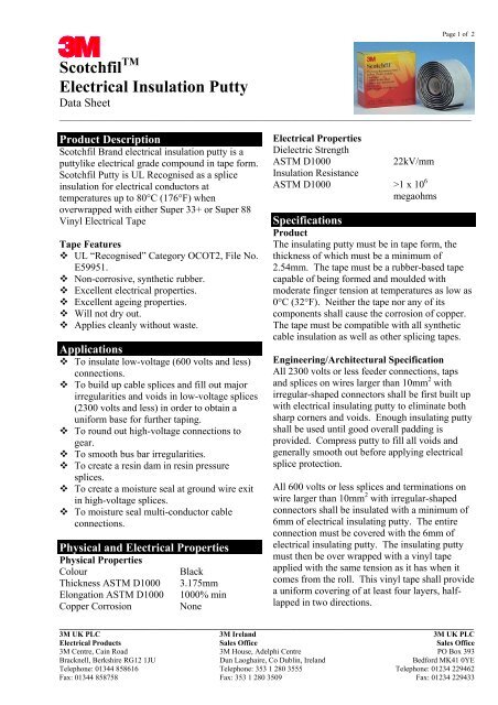 Scotchfil Electrical Insulation Putty - 3M