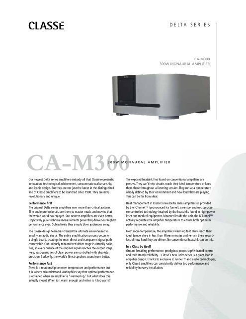 CA-M300 Datasheet - ClassÃ© Audio