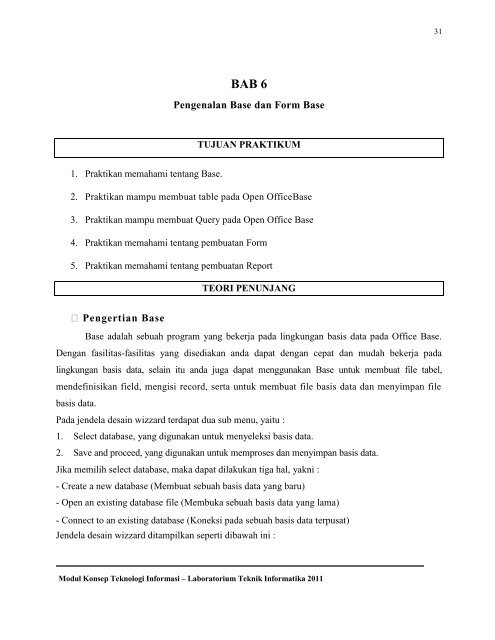 Pengenalan Base dan Form Base Pengertian Base - iLab
