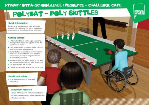 Polybat challenge card - School Games