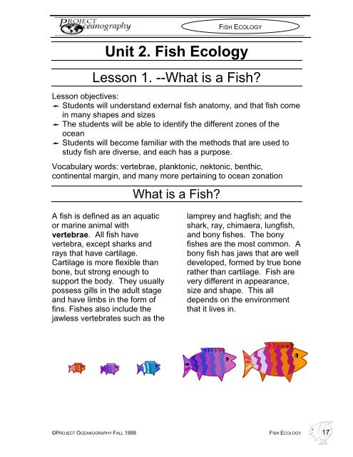 Unit 2. Fish Ecology