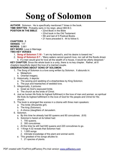 Song of Solomon - Christian Adult Education Resources