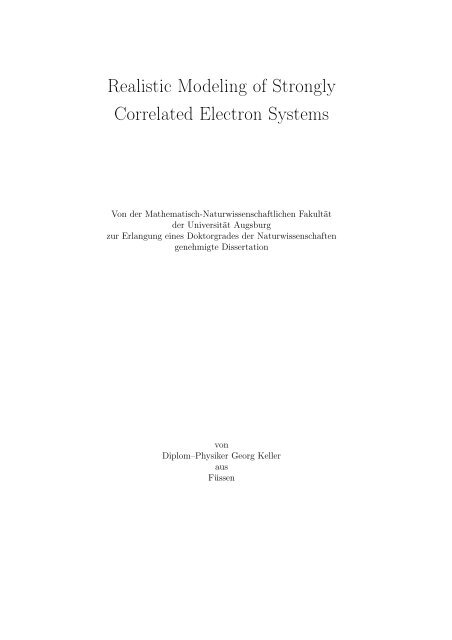 Realistic Modeling of Strongly Correlated Electron Systems