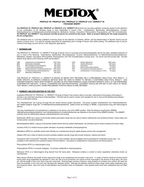 Package Insert Rev 9/10 - MEDTOX