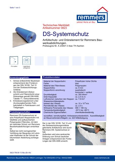 Technisches Merkblatt - Remmers.de