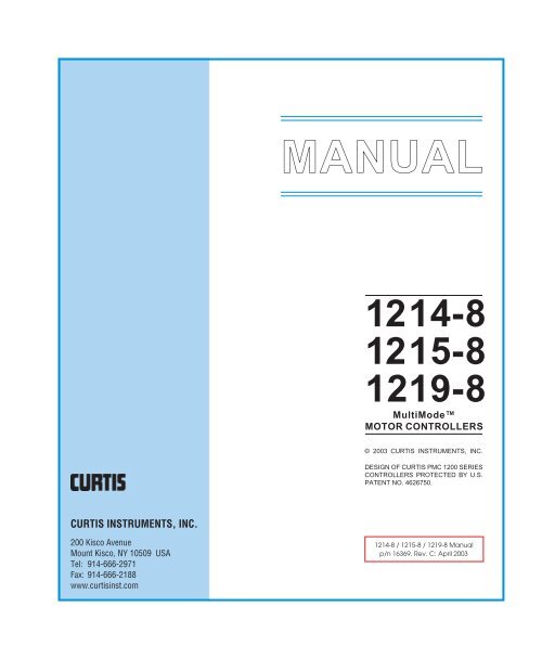 MANUAL - Curtis Instruments