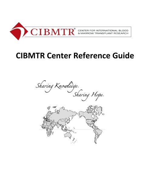 CIBMTR Center Reference Guide - Center for International Blood ...