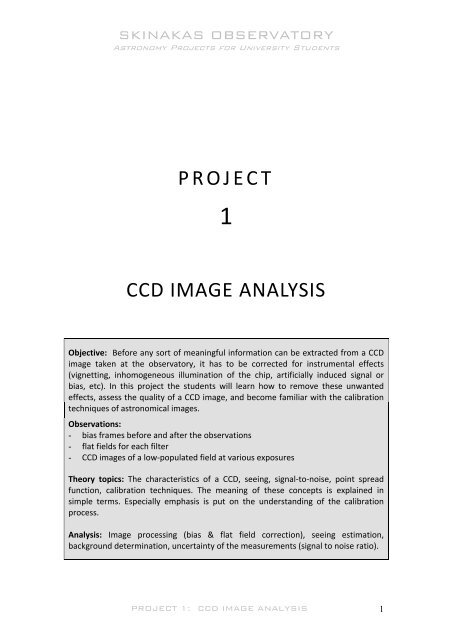 Project 1. CCD image analysis