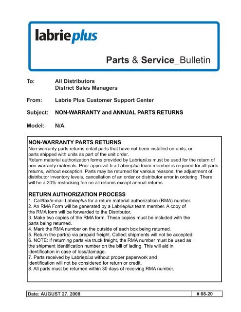 All Bulletin Template Labrie Plus - Welcome to Labrieplus, Parts and ...
