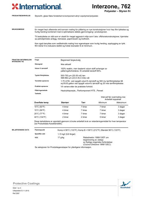 Interzone® 762 - International Paint Protective Coatings