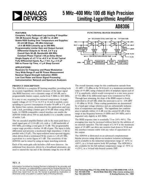 AD8306 Data Sheet - Analog Devices
