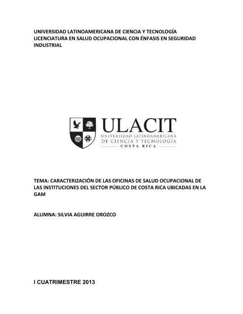 UNIVERSIDAD LATINOAMERICANA DE CIENCIA Y ... - Ulacit