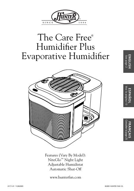 The Care Free® Humidifier Plus Evaporative Humidifier