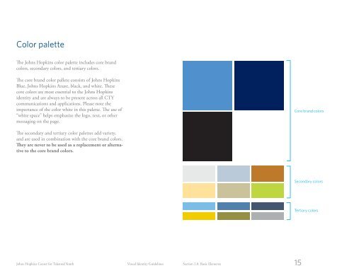 Color palette - Johns Hopkins Center for Talented Youth