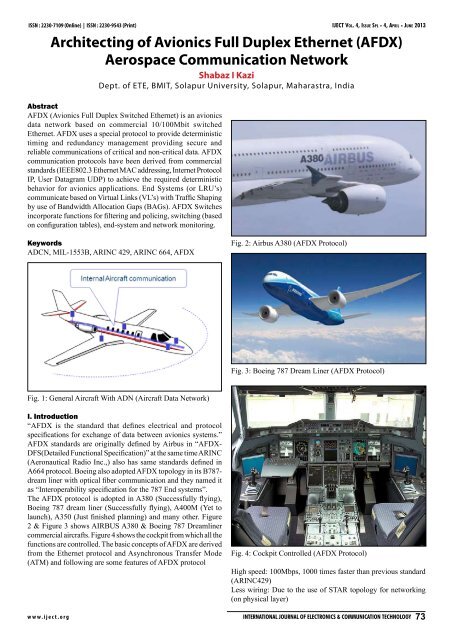 Architecting of Avionics Full Duplex Ethernet (AFDX ... - iject
