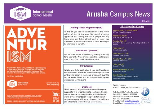 Arusha Campus News - International School Moshi