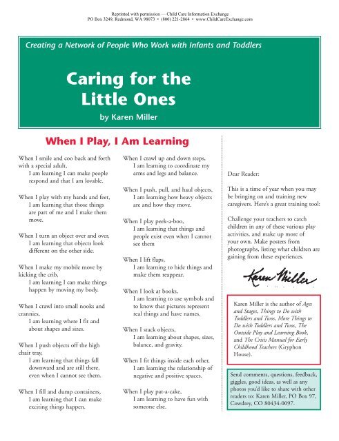 When I Play, I am Learning