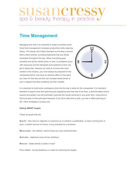 Time Management download - Susan Cressy