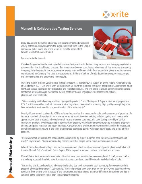 Munsell & Collaborative Testing Services - X-Rite